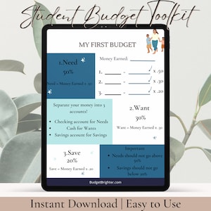 Student Budget Toolkit Budget for Teens Budgeting Template for ...
