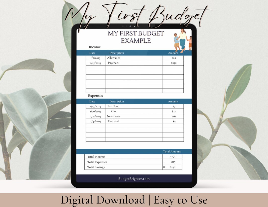 My First Budget Budget for Teens Budgeting Template for Students PDF ... My First Budget Budget for Teens Budgeting Template for Students PDF ...
