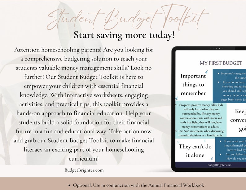 Student Budget Toolkit Budget for Teens Budgeting Template for ...