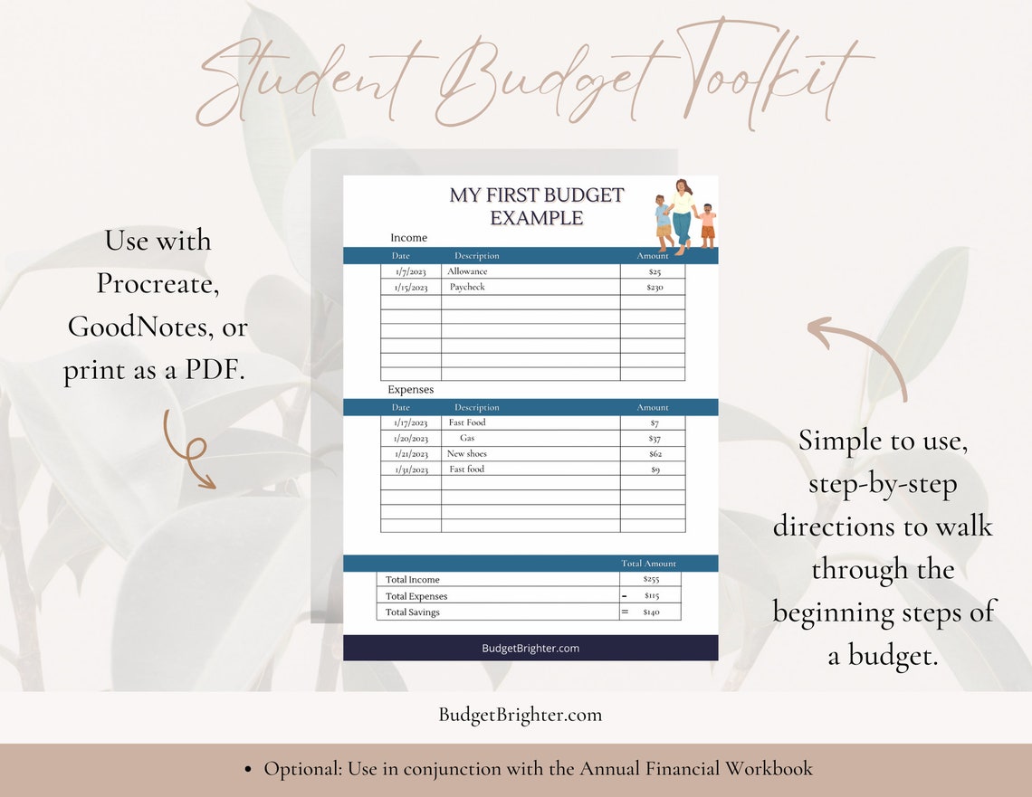 Student Budget Toolkit Budget for Teens Budgeting Template for ...