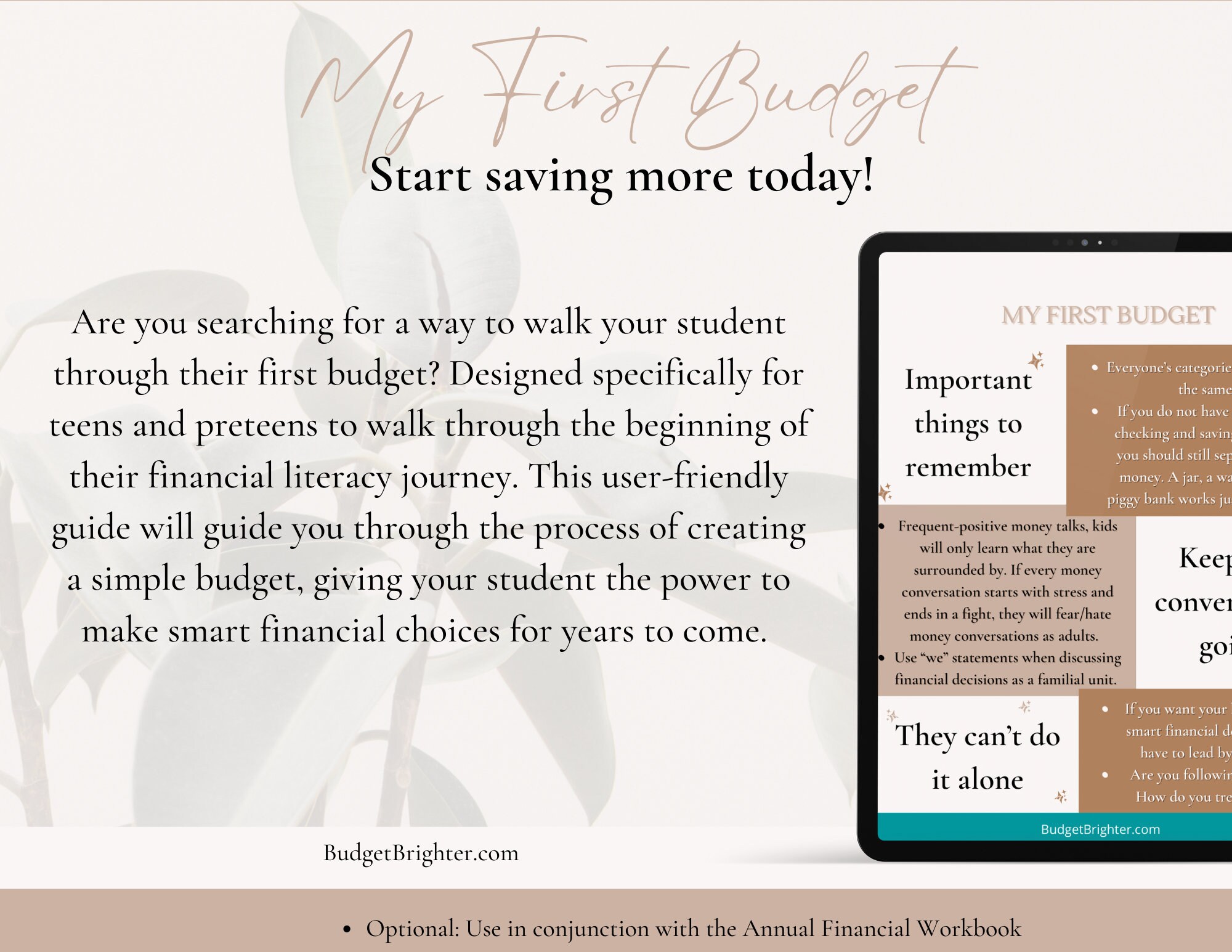 My First Budget Budget for Teens Budgeting Template PDF Download Step ...