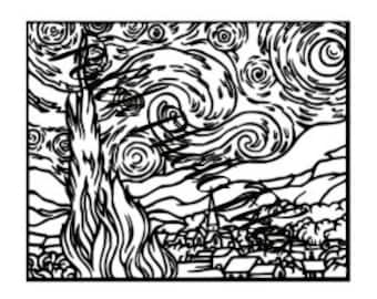 Starry Night Svg - Etsy UK