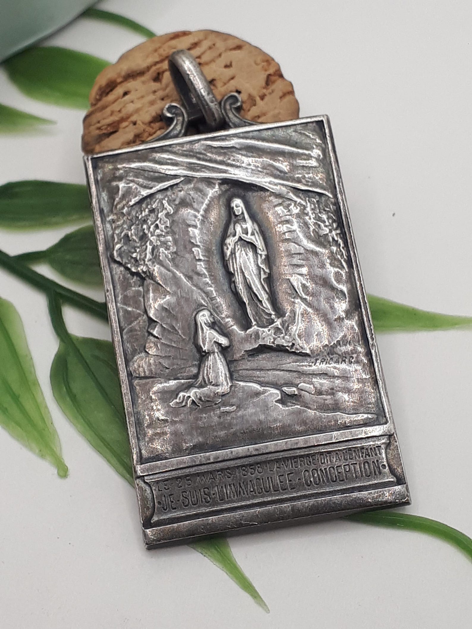 TRICARD Very Pretty Heavy Silver Religious Medal, I Am the Immaculate ...