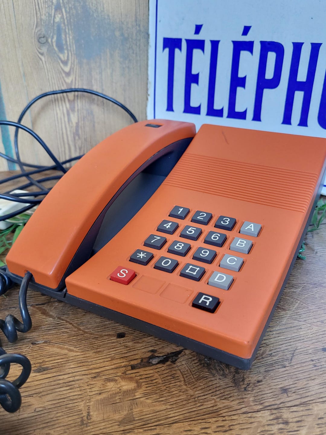 Vintage French PTT | Old Orange Digitalel 2000 Telephone From the 80s ...