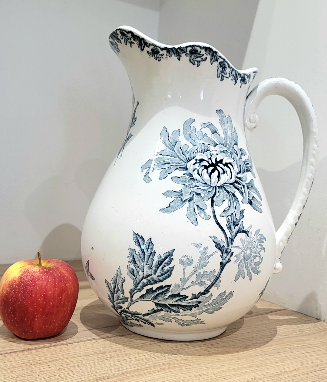 Old Large St Amand & Hamage Earthenware Toilet Pitcher, Indiana Model ...