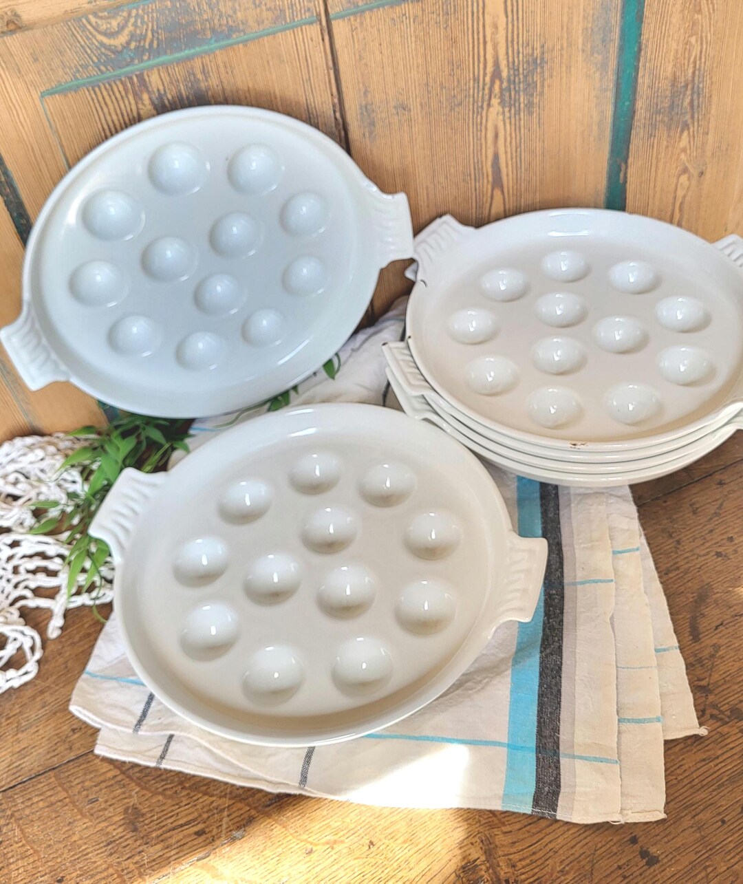 Set of 6 Large Snail Plates – Le Creuset – White - Etsy