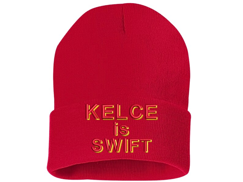 Kansas City Chiefs Travis Kelce and Taylor Swift Winter Weather Beanie ...