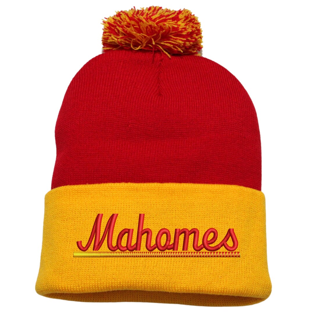 Kansas City Chiefs Patrick Mahomes Winter Weather Pom Pom Beanie, Hat ...