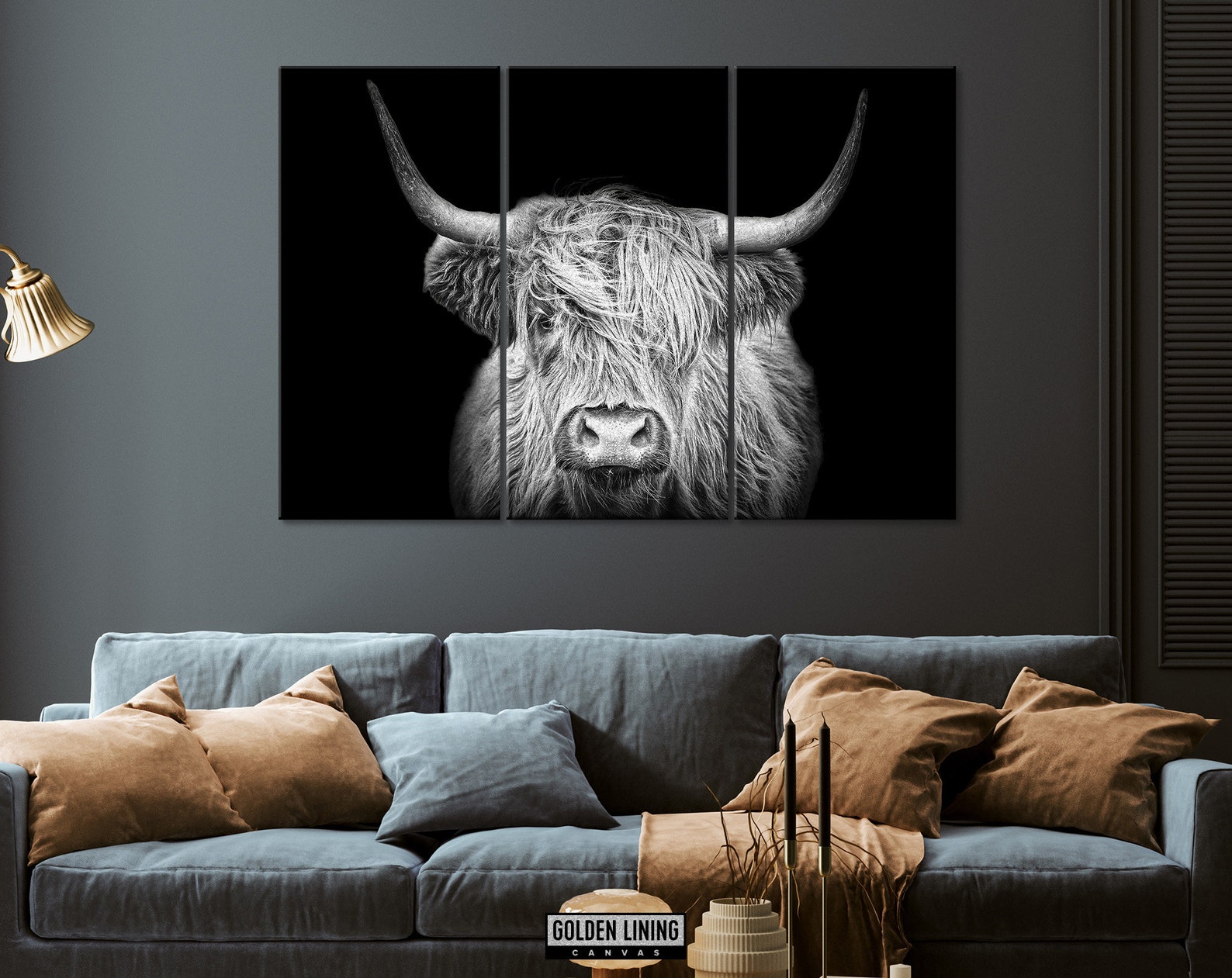 Silver Cow Canvas Print, Silver Highland Cow, Real Silver Canvas Print ...
