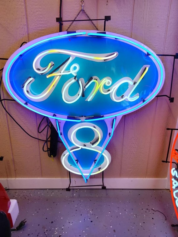 Ford V8 Neon Sign Ford Signs Garage Decor for Men Auto Man - Etsy