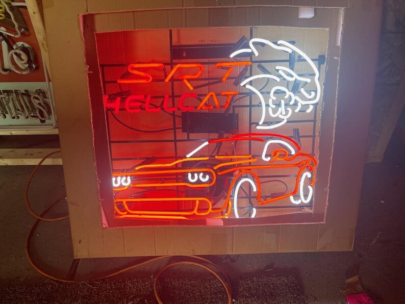 SRT Hellcat Neon Sign / Classic Car Signs / Dodge Racing Cars | Etsy