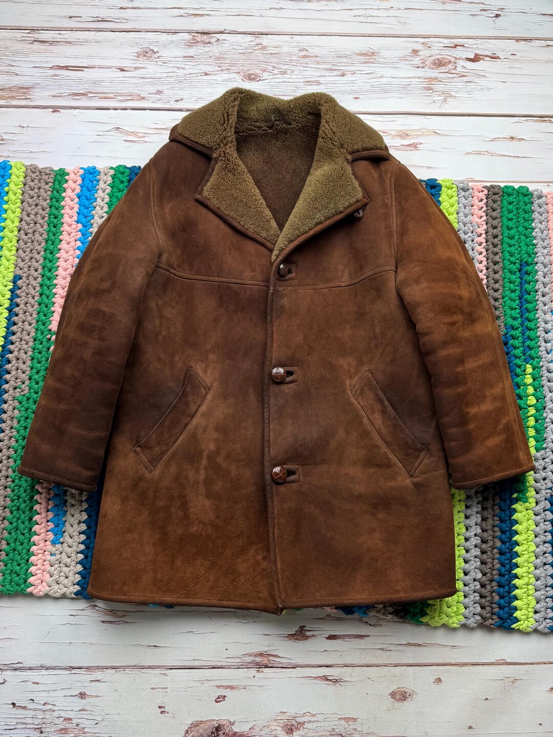 Vintage Real Sheepskin Coat Men's Size S - Etsy UK