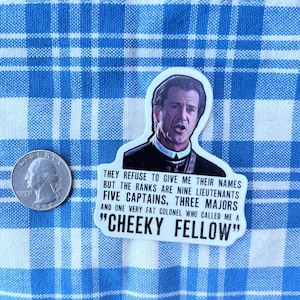 Vinyl Weatherproof Sticker the Patriot Benjamin Martin “cheeky Fellow ...