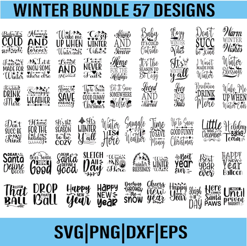 Winter SVG Bundle, Christmas Svg, Winter Svg, Santa Svg, Christmas ...