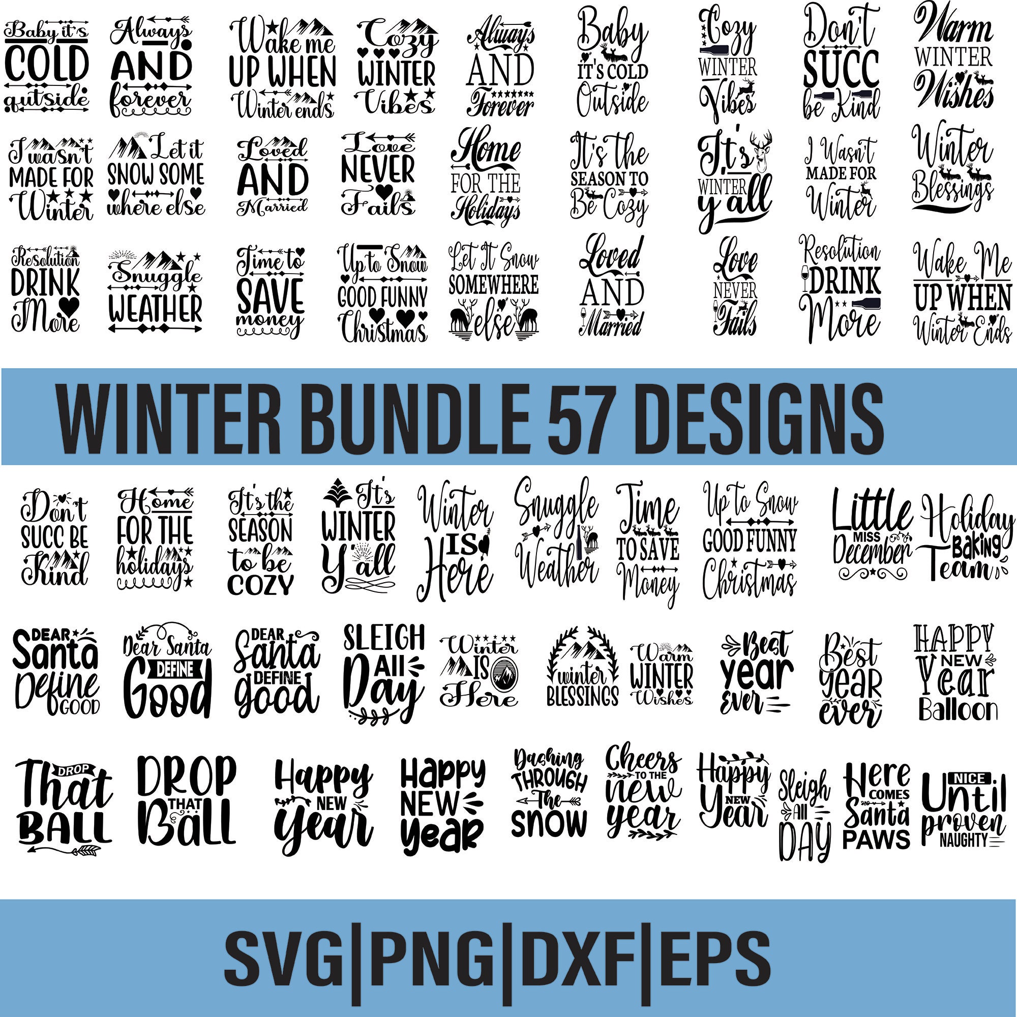 Winter SVG Bundle, Christmas Svg, Winter Svg, Santa Svg, Christmas ...