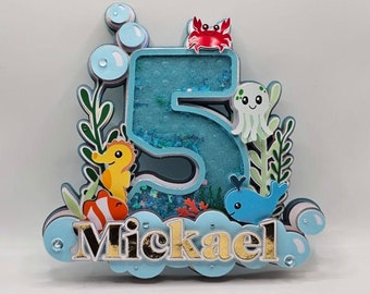 Under the Sea Shaker Cake Topper, Ocean Theme Cake Topper, Ocean ...