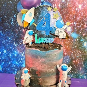 Space Cake Topper, Space Birthday Party, Astronaut Party Decor ...