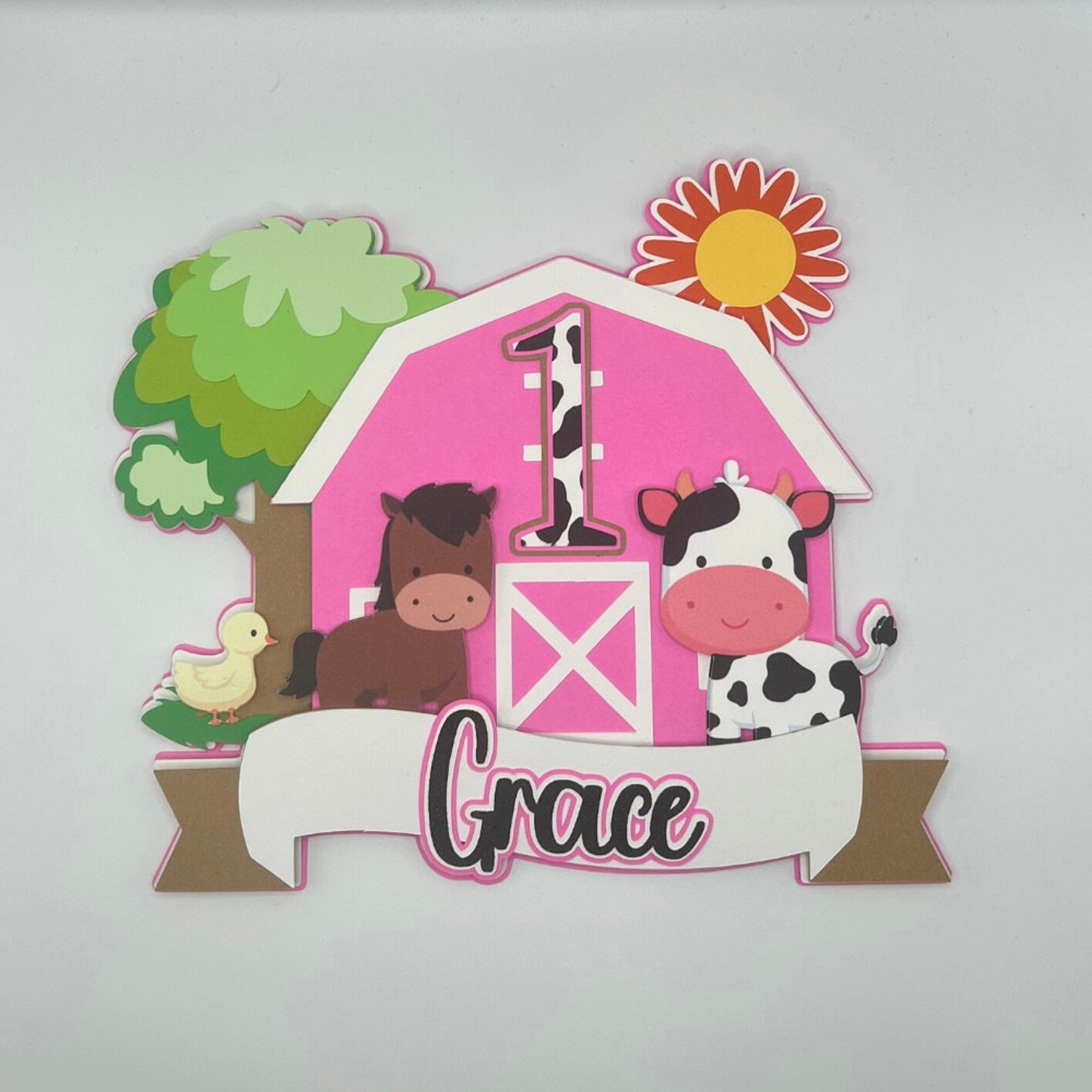 Farm Cake Topper Farm Birthday Decor Barn Cake Topper. - Etsy