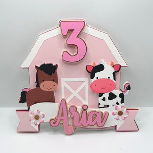 Farm Cake Topper, Farm Birthday Decor, Barn Cake Topper. - Etsy