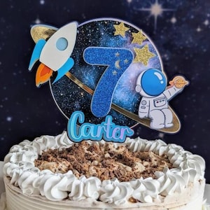 Space Cake Topper, Space Birthday Party, Astronaut Party Decor ...
