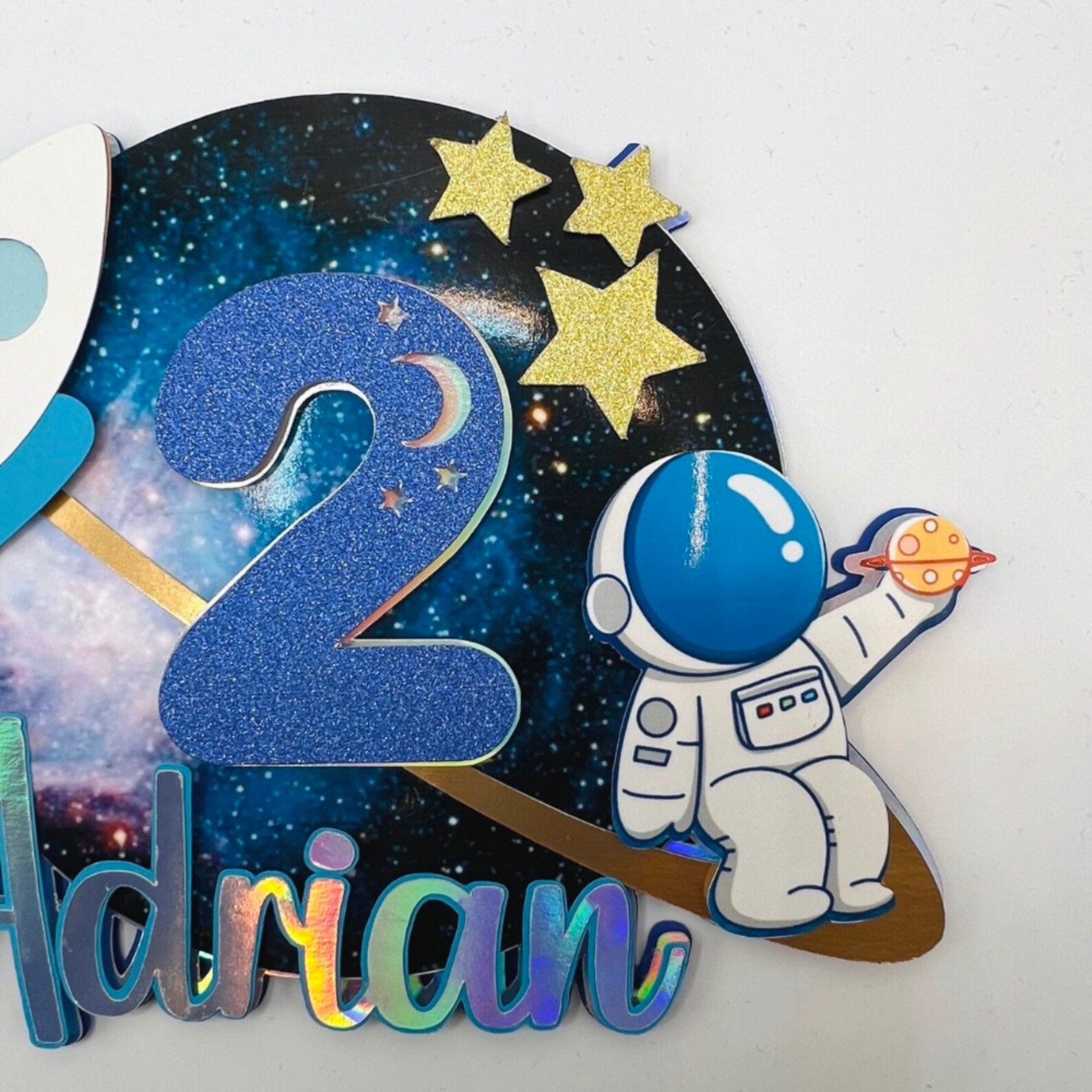 Space Cake Topper Space Birthday Party Astronaut Party | Etsy