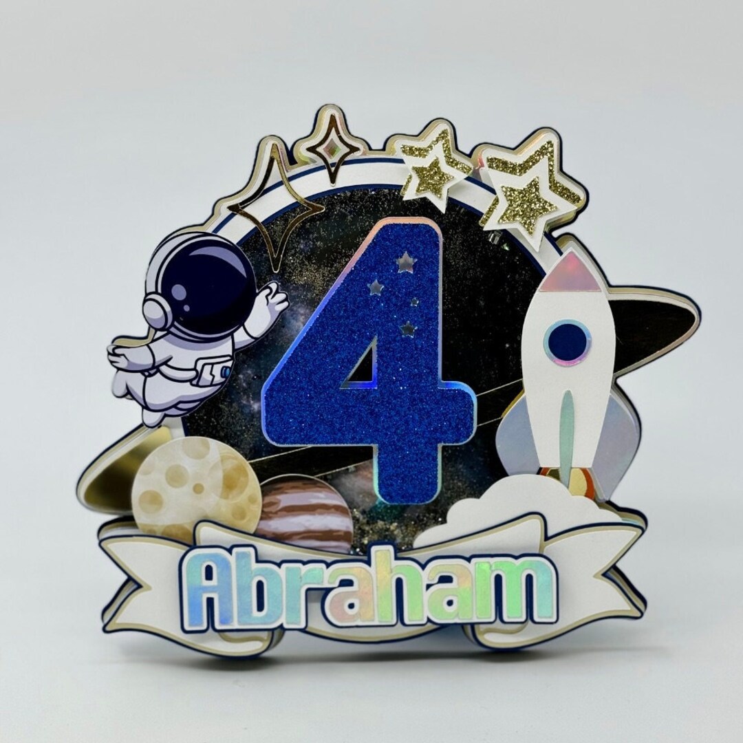 Space Cake Topper, Space Birthday Party, Astronaut Party Decor ...