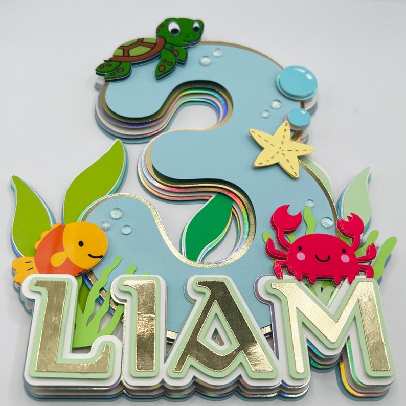 Under the Sea Cake Topper Ocean Party Sea Animals Cake - Etsy