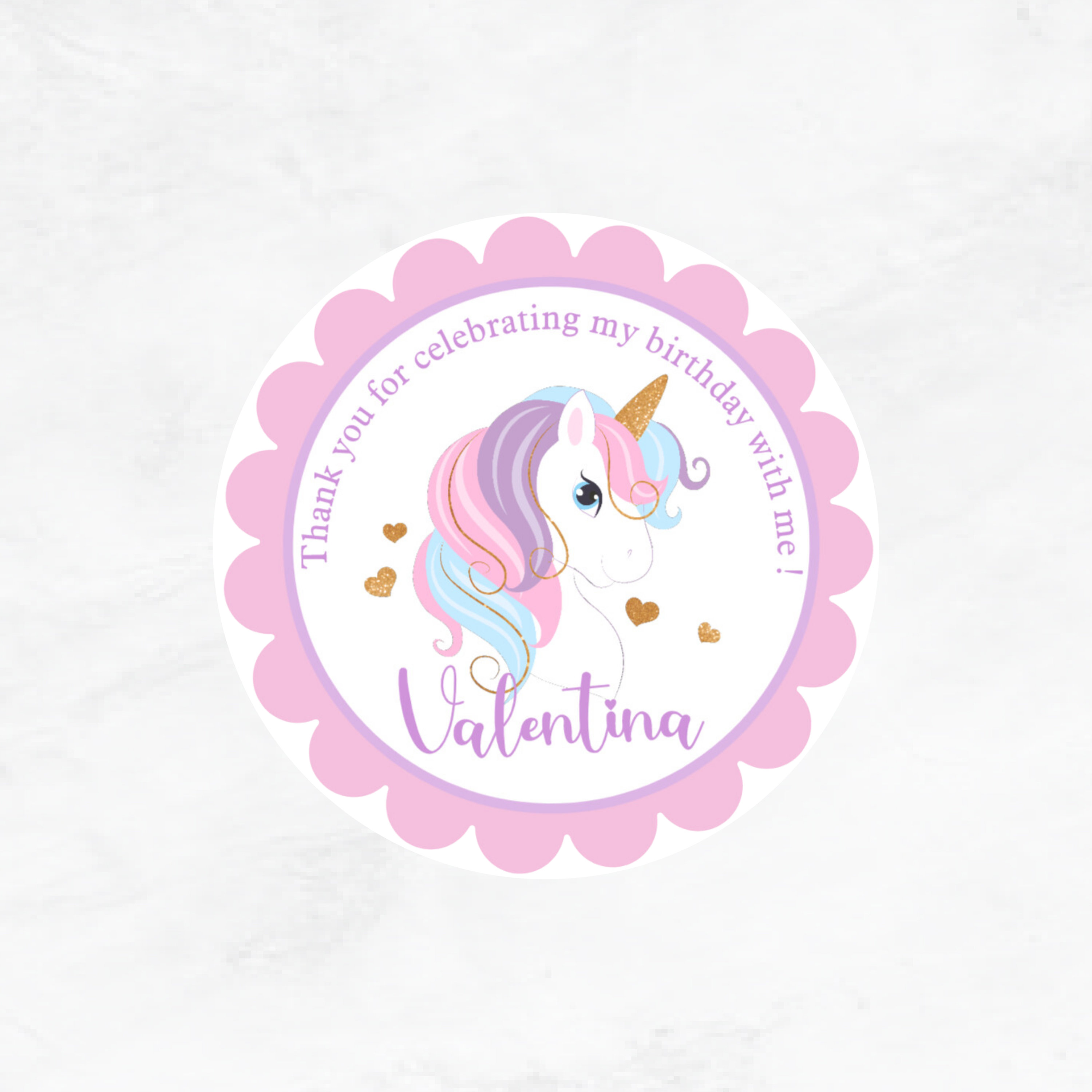 Unicorn Stickers, Unicorn Party Stickers, Personalized Birthday Party ...