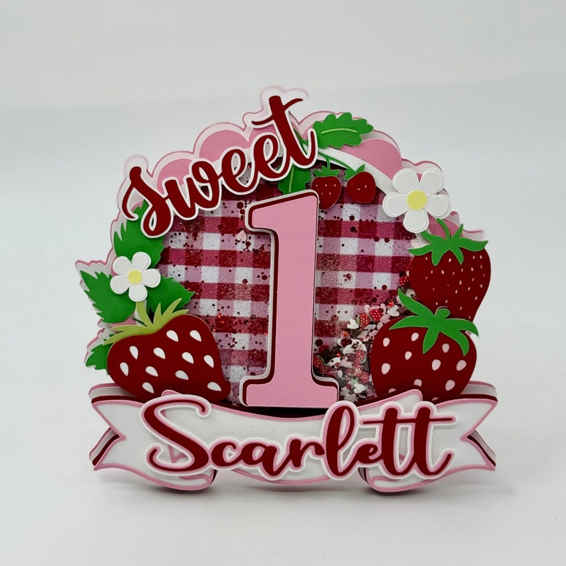 Strawberry Cake Topper, Strawberry Birthday Theme. - Etsy