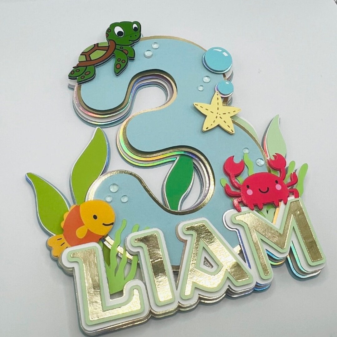 Under the Sea Cake Topper Ocean Party Sea Animals Cake - Etsy