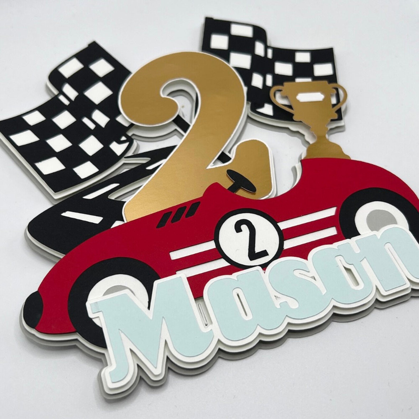 Vintage Race Car Cake Topper Cars Cake Topper - Etsy
