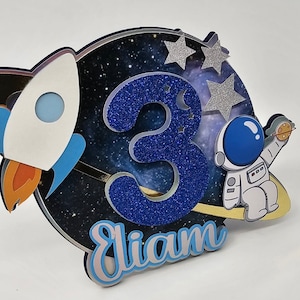 Space Cake Topper, Space Birthday Party, Astronaut Party Decor ...