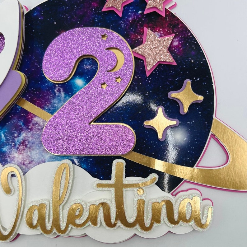 Space Cake Topper Space Birthday Party Astronaut Party - Etsy