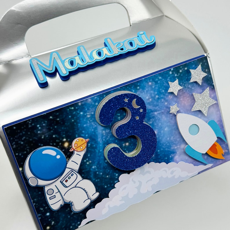 Astronaut Party Favor Box, Astronaut Birthday Theme, Astronaut Birthday ...