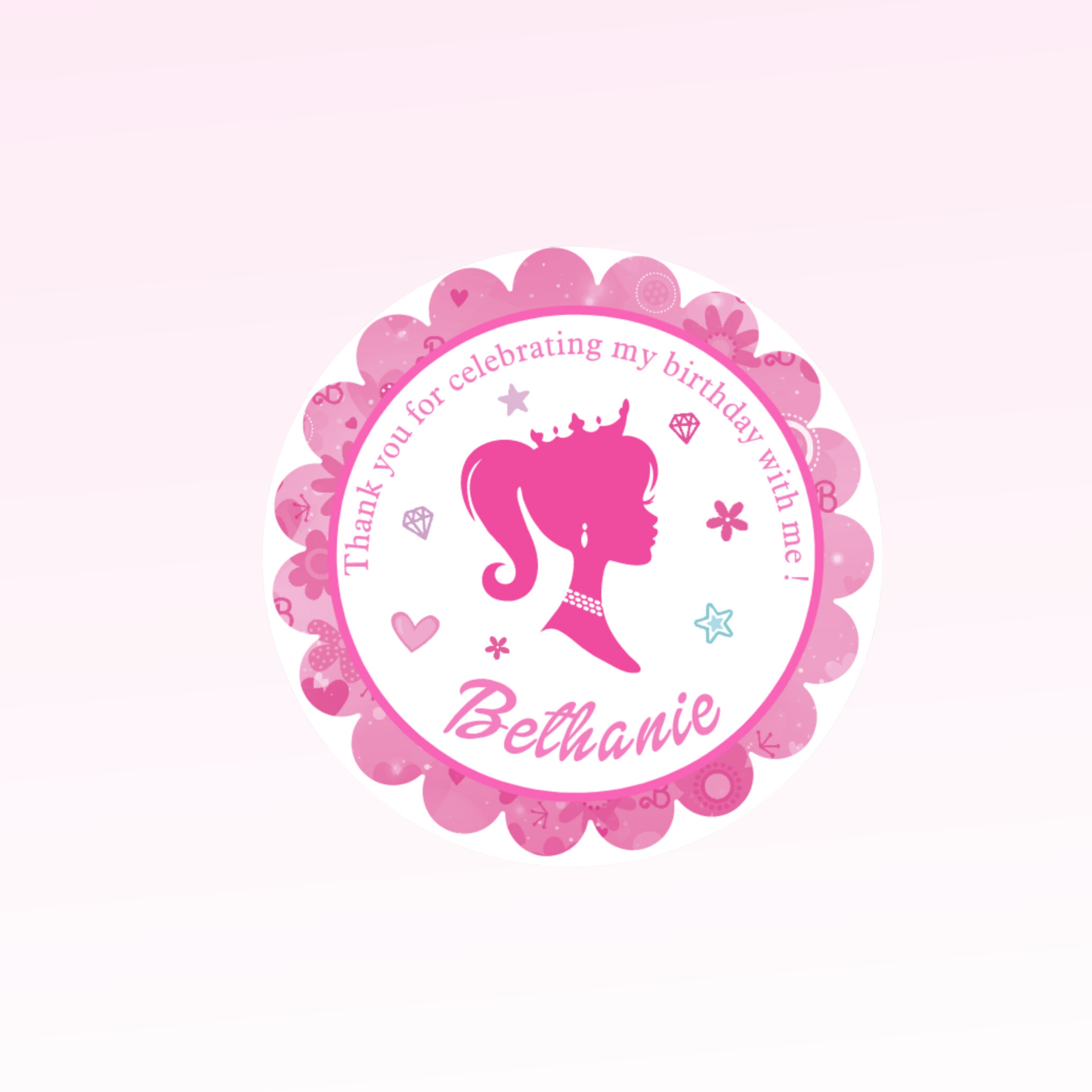 Doll Stickers, Doll Party Stickers, Personalized Birthday Party Favor ...