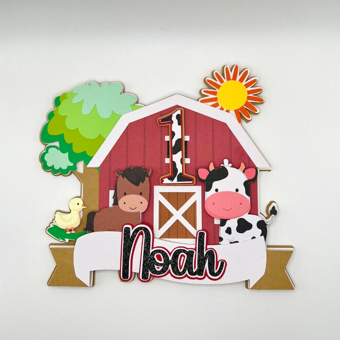 Farm Cake Topper Farm Birthday Decor Barn Cake Topper. - Etsy