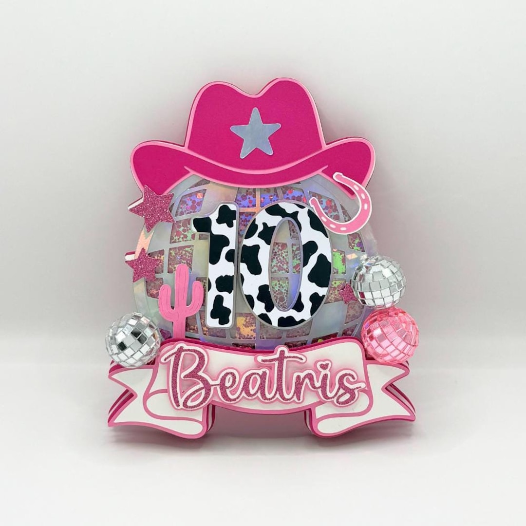 Cowgirl Disco Cake Topper/ Disco Cowgirl Cake Topper/ Cowgirl Cake ...