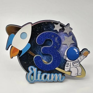 Space Cake Topper, Space Birthday Party, Astronaut Party Decor ...
