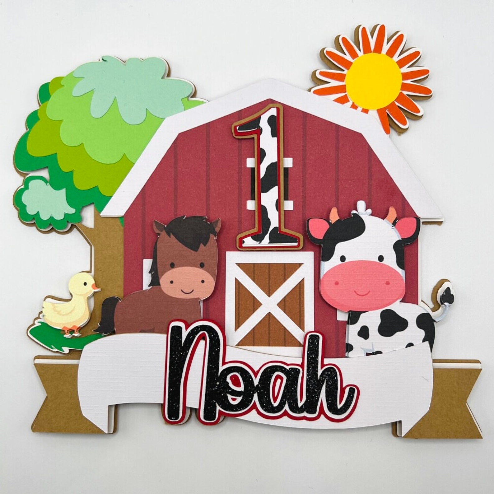 Farm Cake Topper Farm Birthday Decor Barn Cake Topper. - Etsy