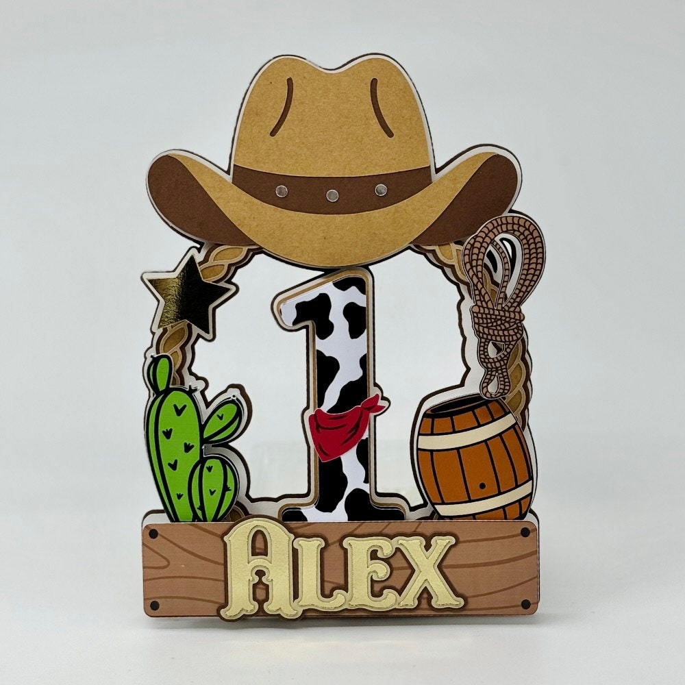 Cowboy Theme Cake Topper,western Theme,first Rodeo - Etsy