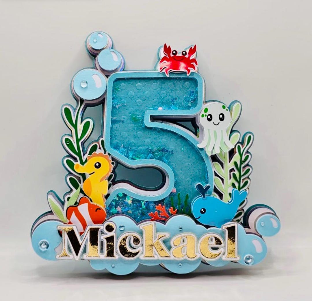 Under the Sea Cake Topper, Ocean Party, Sea Animals Cake Topper - Etsy