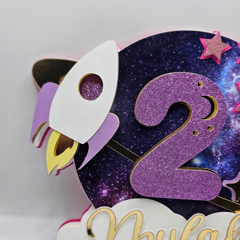 Space Cake Topper Space Birthday Party Astronaut Party - Etsy