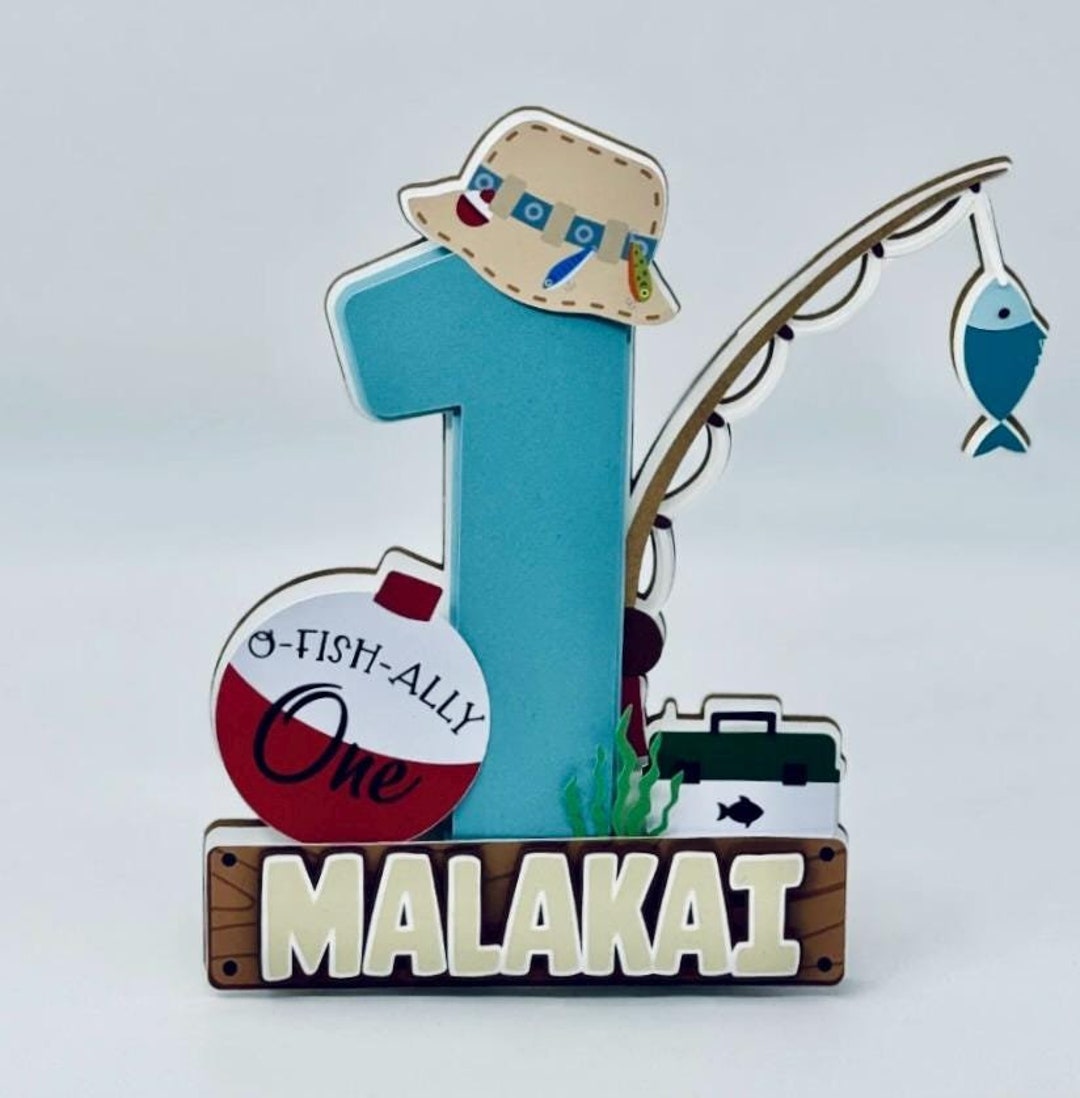 O Fishally Cake Topper, Fish Cake Topper - Etsy