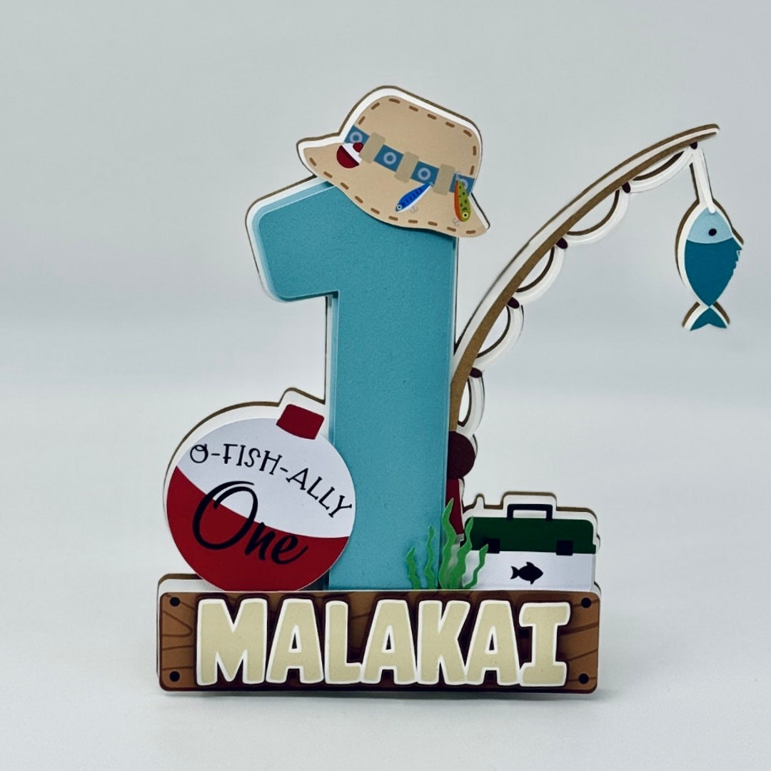 O Fishally Cake Topper, Fish Cake Topper - Etsy