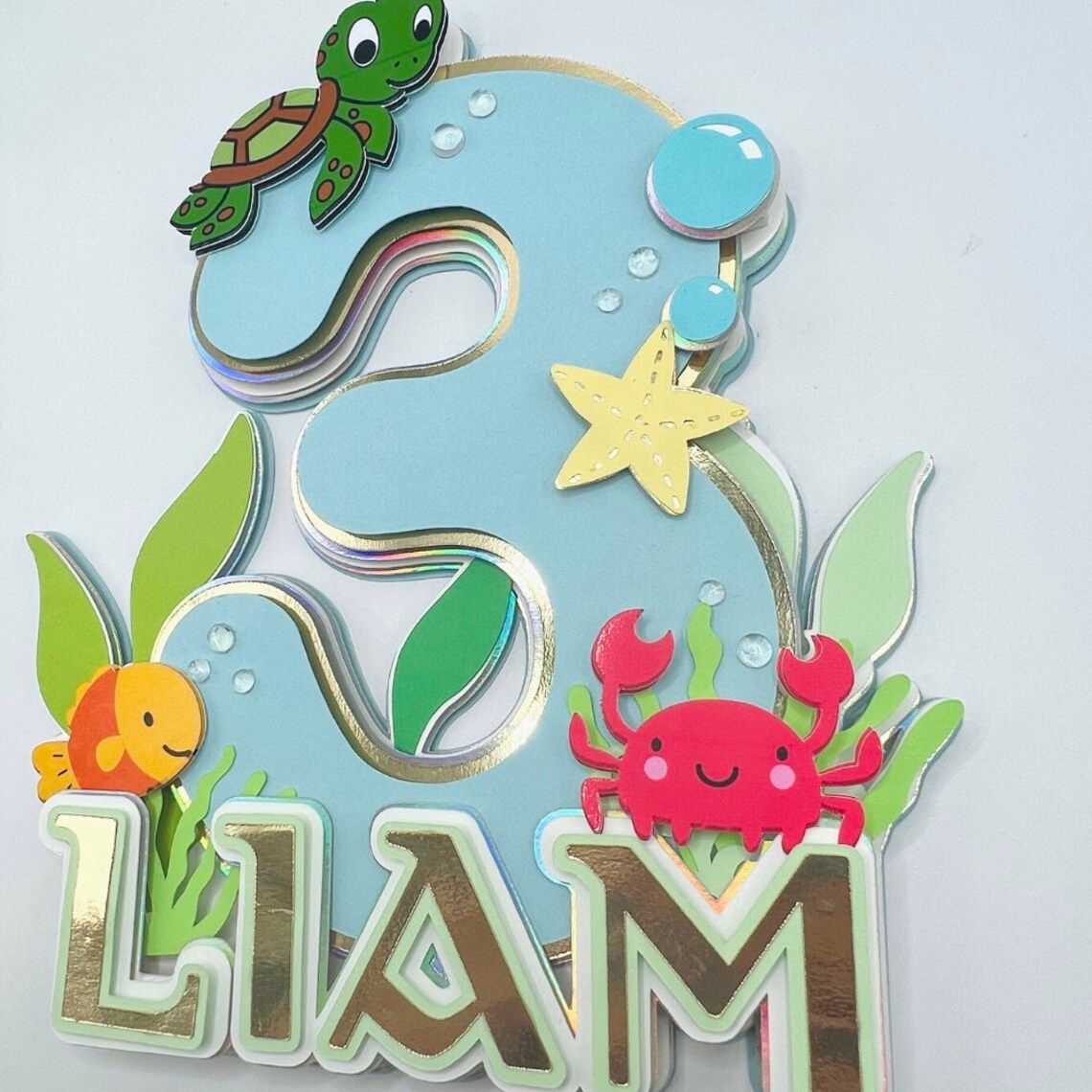 Under the Sea Cake Topper Ocean Party Sea Animals Cake - Etsy