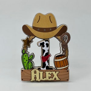 Cowboy Theme Cake Topper,western Theme,first Rodeo - Etsy