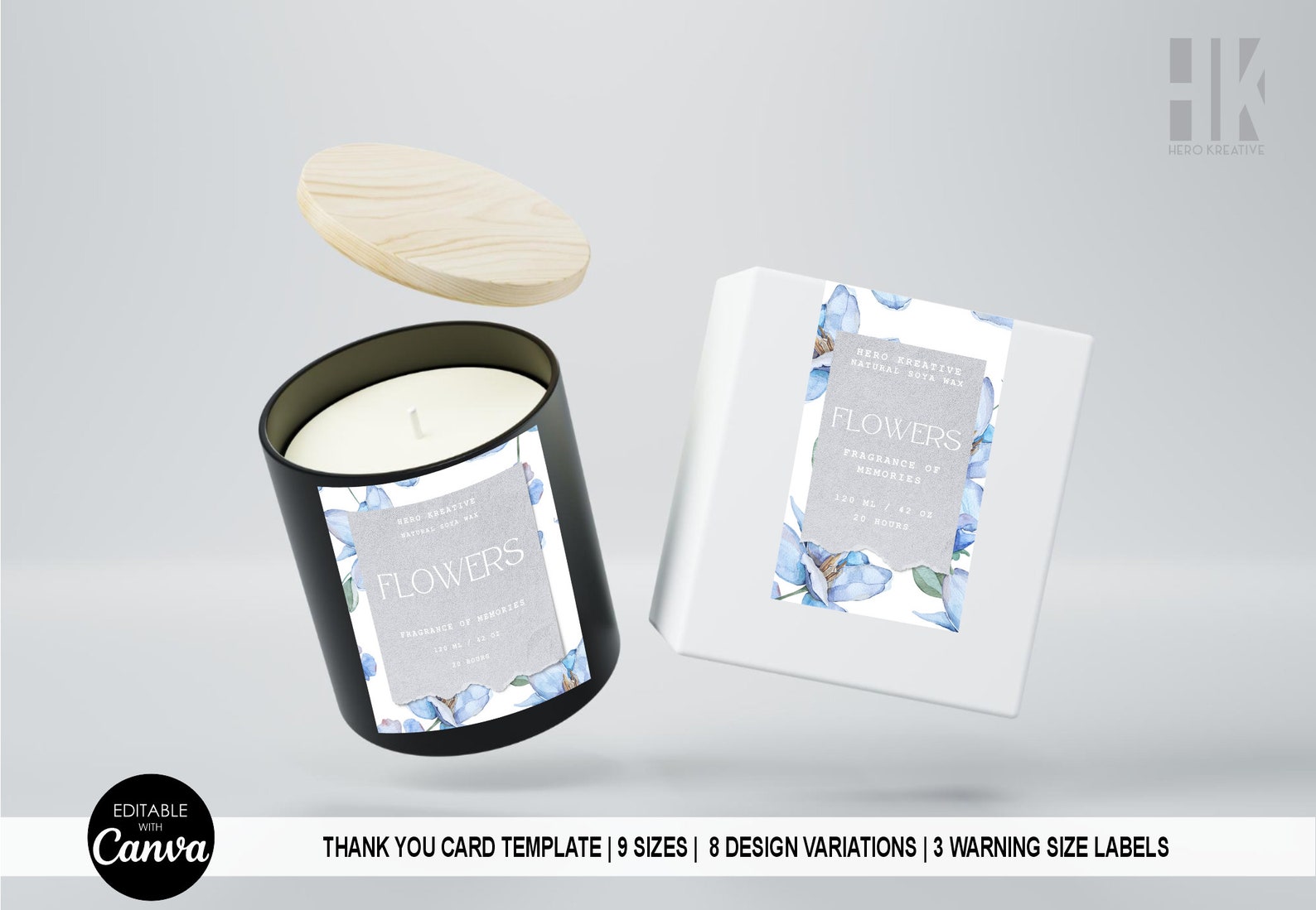 Candle Label Template Canva, Editable Candle Label Design, Printable ...