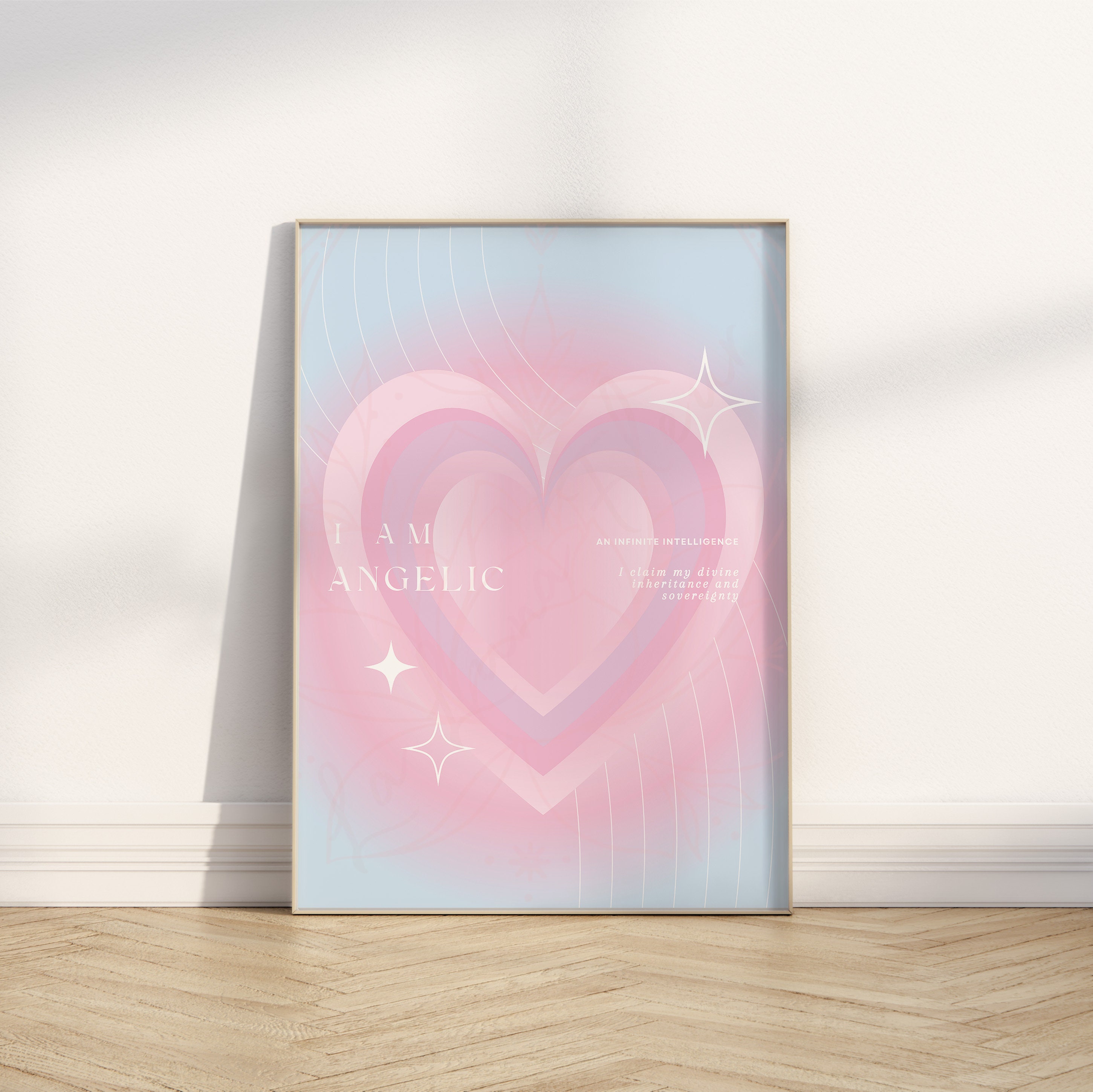 Angelic Positive Affirmations Aura Gradient Wall Art Set of 4 Digital ...