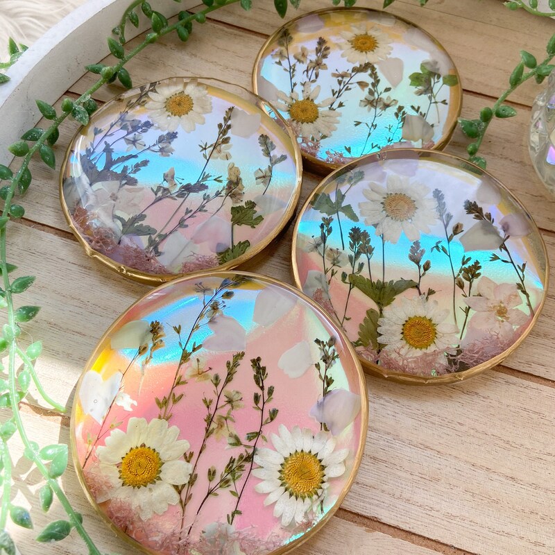 Resin Flower Coaster - Etsy
