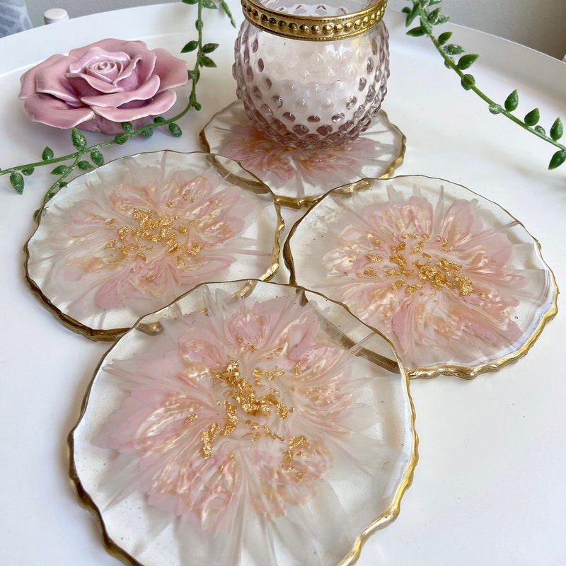 Flower Resin Coasters - Etsy